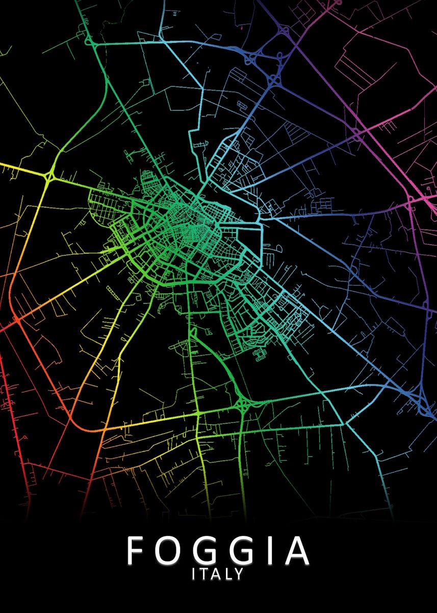 'Foggia Italy City Map' Poster, picture, metal print, paint by City Map ...