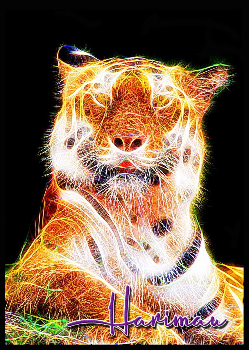 'Balinese Tiger' Poster, picture, metal print, paint by Postagraf ...
