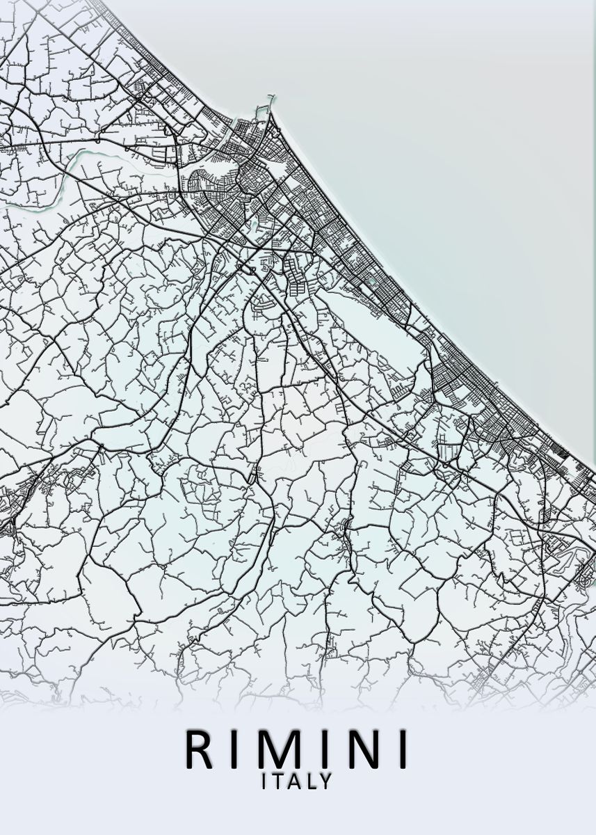 'Rimini Italy City Map' Poster, picture, metal print, paint by City Map ...