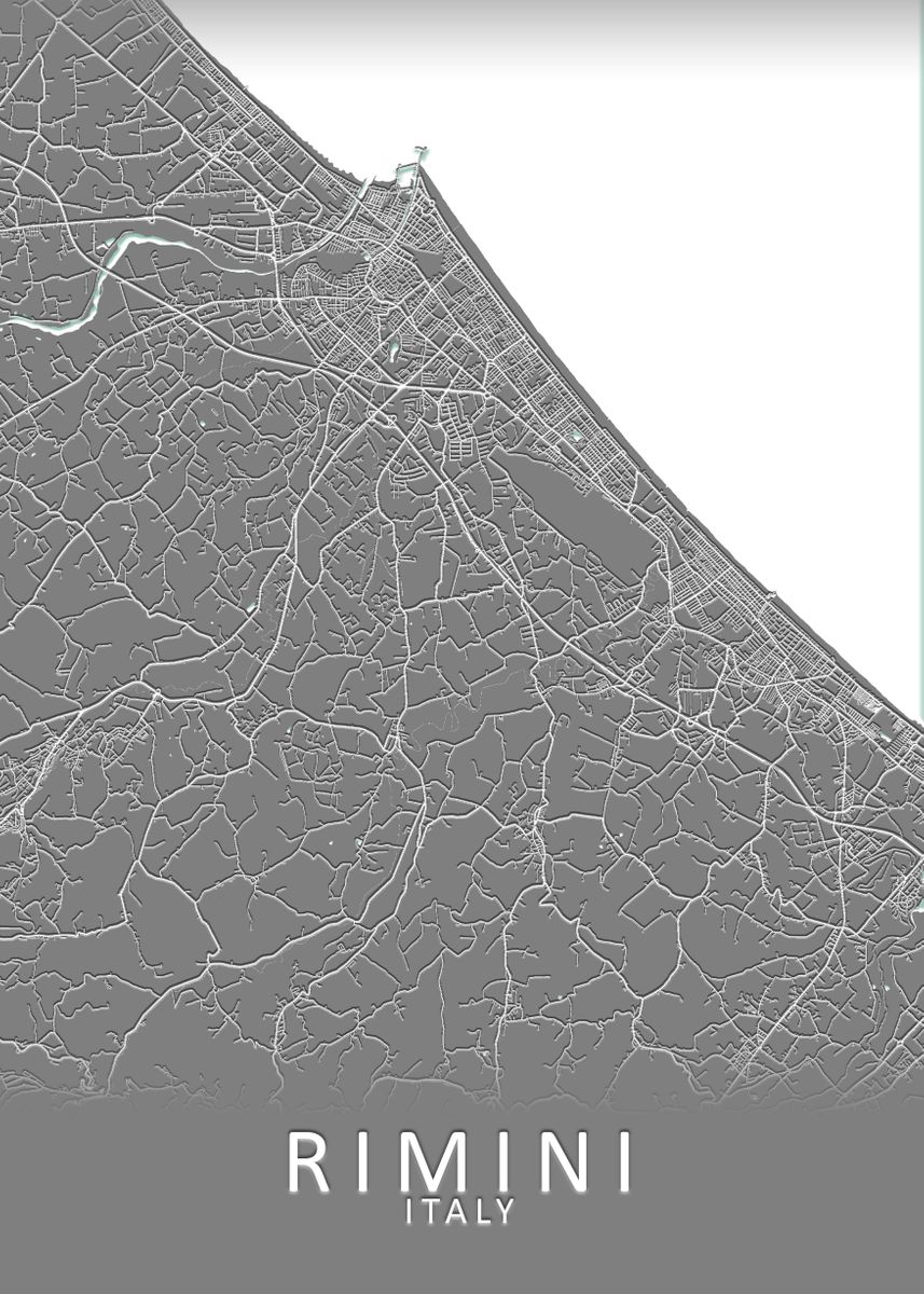'Rimini Italy City Map' Poster, picture, metal print, paint by City Map ...