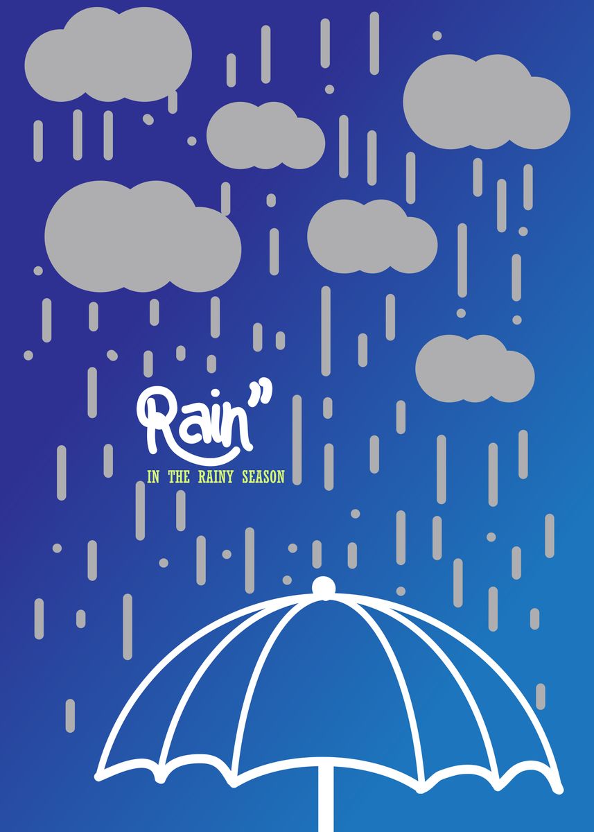 'rain inthe rainy season' Poster, picture, metal print, paint by ...