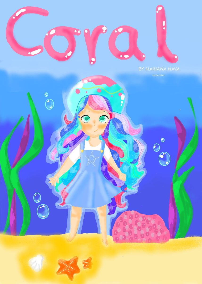 'CORAL' Poster, picture, metal print, paint by mariana | Displate