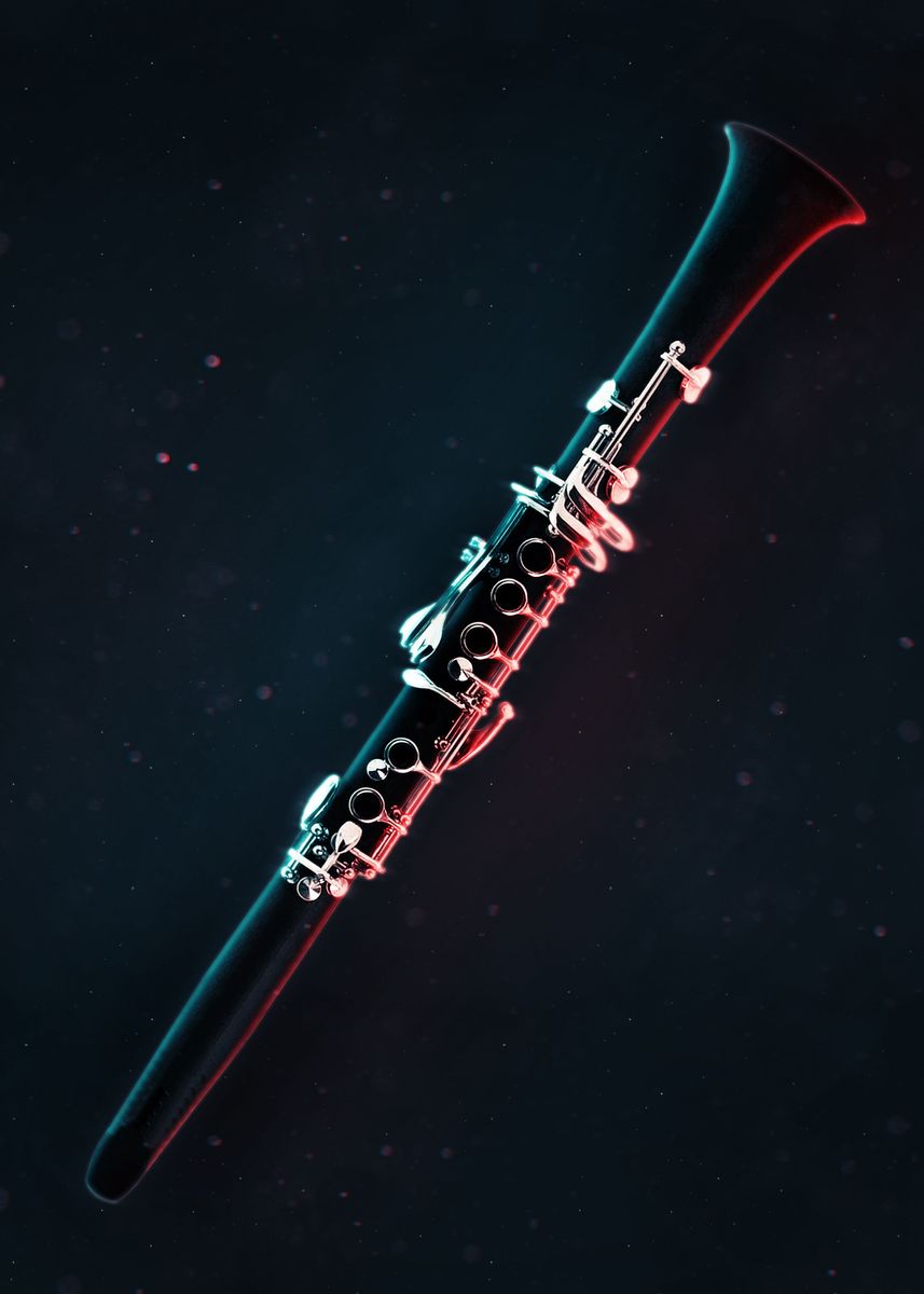 'Neon Clarinet 3' Poster, picture, metal print, paint by Maksymilian ...