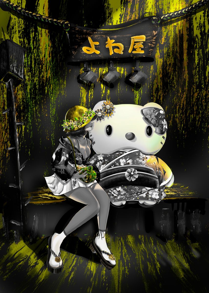 'Kitty ' Poster, picture, metal print, paint by zee Do | Displate