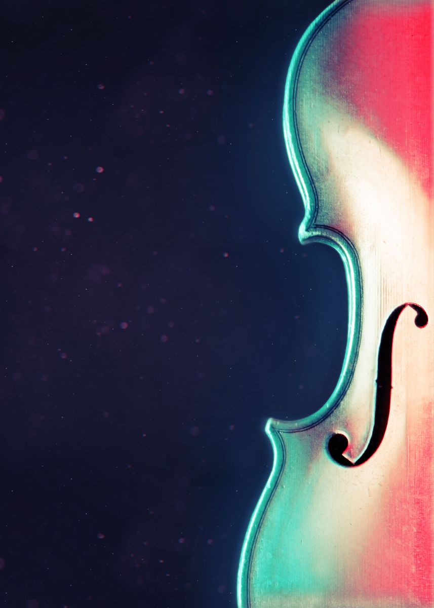 'Neon Violin 4' Poster by Maksymilian Kulig | Displate