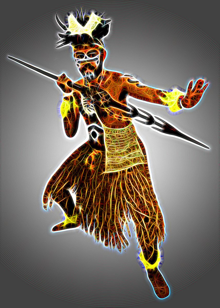 'Papua War Dancer' Poster by Postagraf | Displate