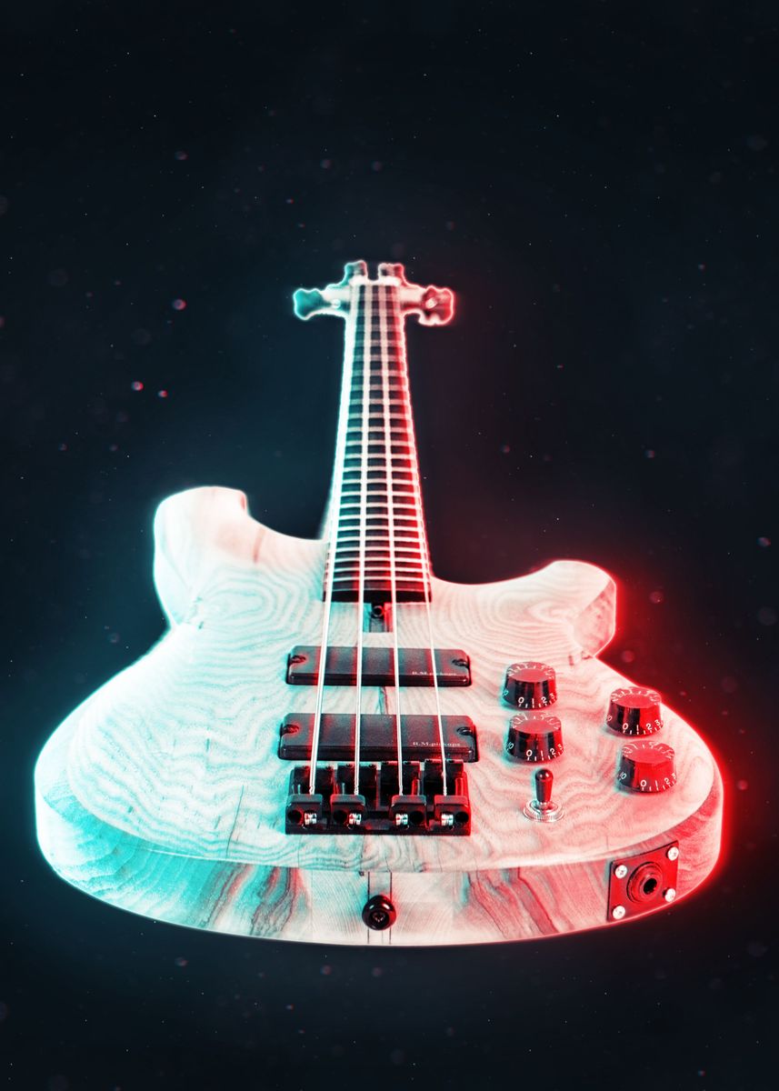 'Neon Bass 2' Poster, picture, metal print, paint by Maksymilian Kulig ...
