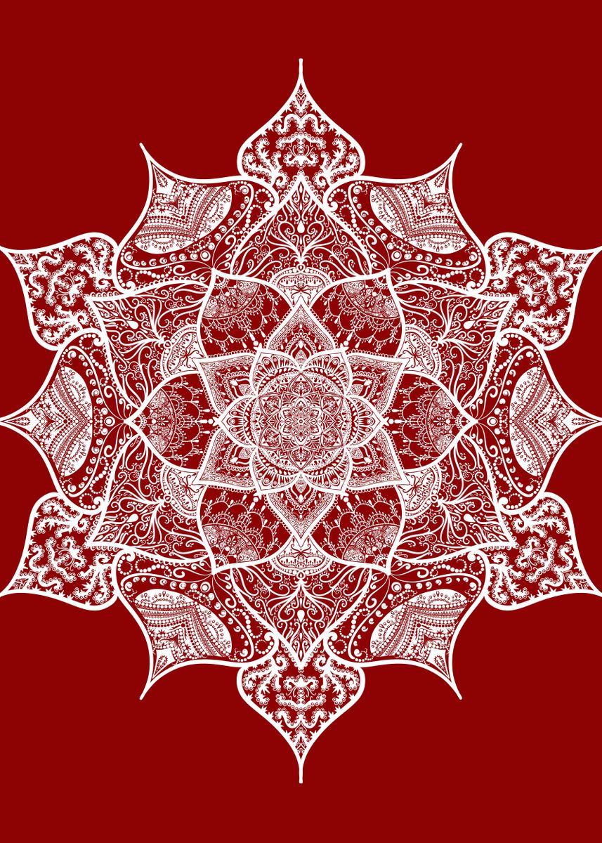 'Raspberry Loergann Mandala' Poster, picture, metal print, paint by ...