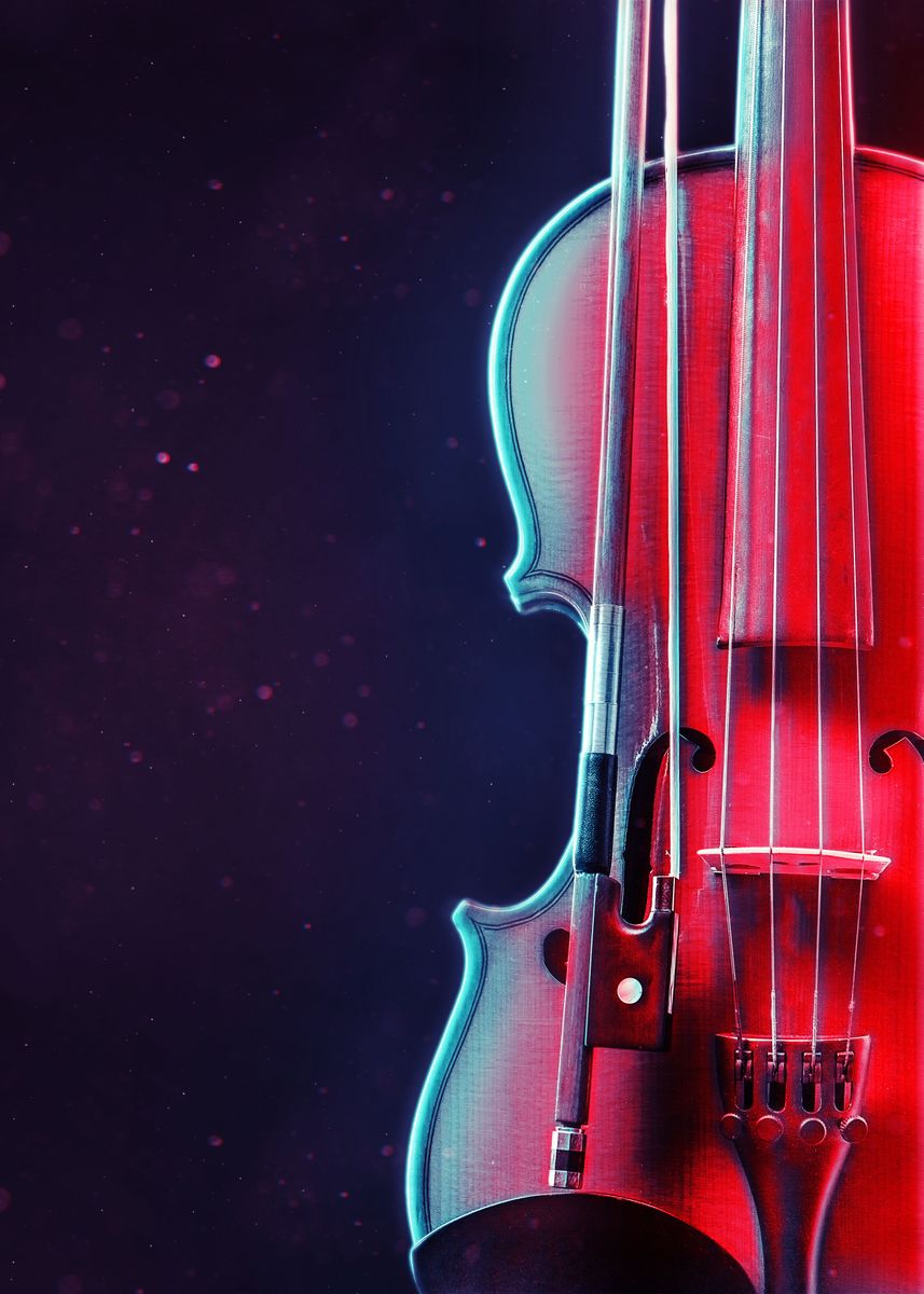 'Neon Violin 6' Poster, picture, metal print, paint by Maksymilian ...