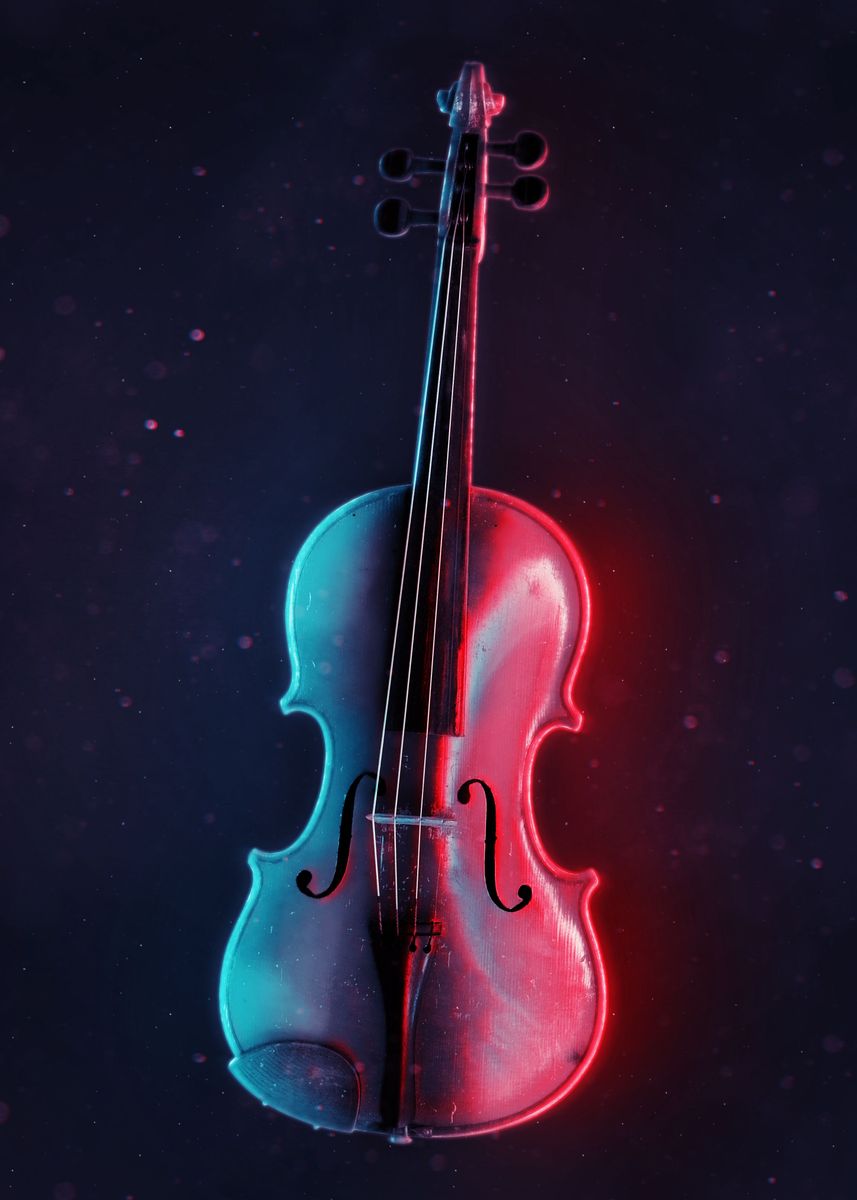'Neon Violin 3' Poster by Maksymilian Kulig | Displate