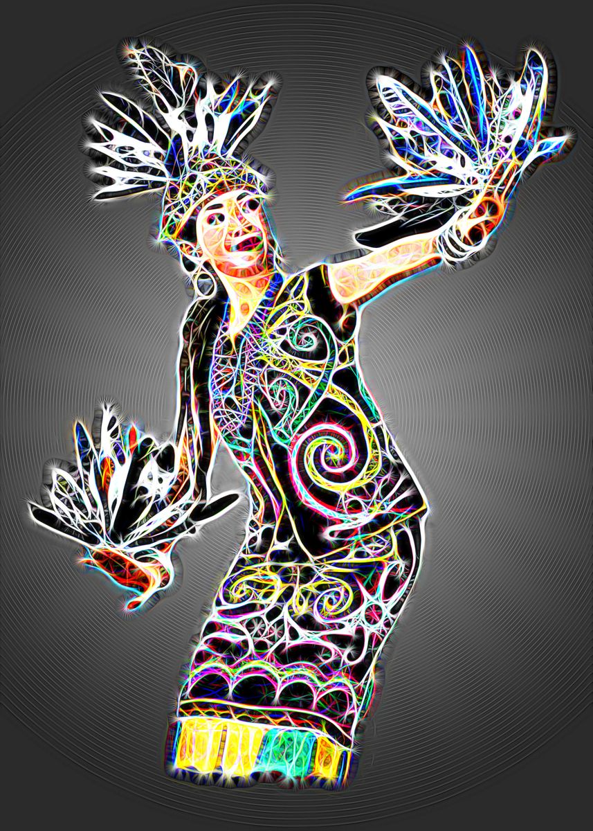 'Dayak Girl' Poster, picture, metal print, paint by Postagraf | Displate