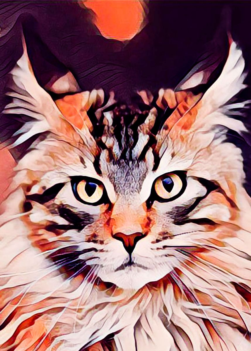 'Cute Kitty' Poster, picture, metal print, paint by ANDRE MCKAY | Displate