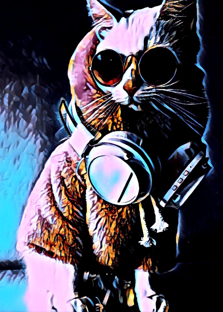 'Cool Cat' Poster, picture, metal print, paint by ANDRE MCKAY | Displate