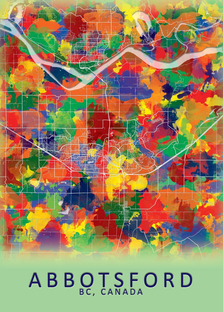 'Abbotsford Canada City Map' Poster by City Map Art Prints | Displate