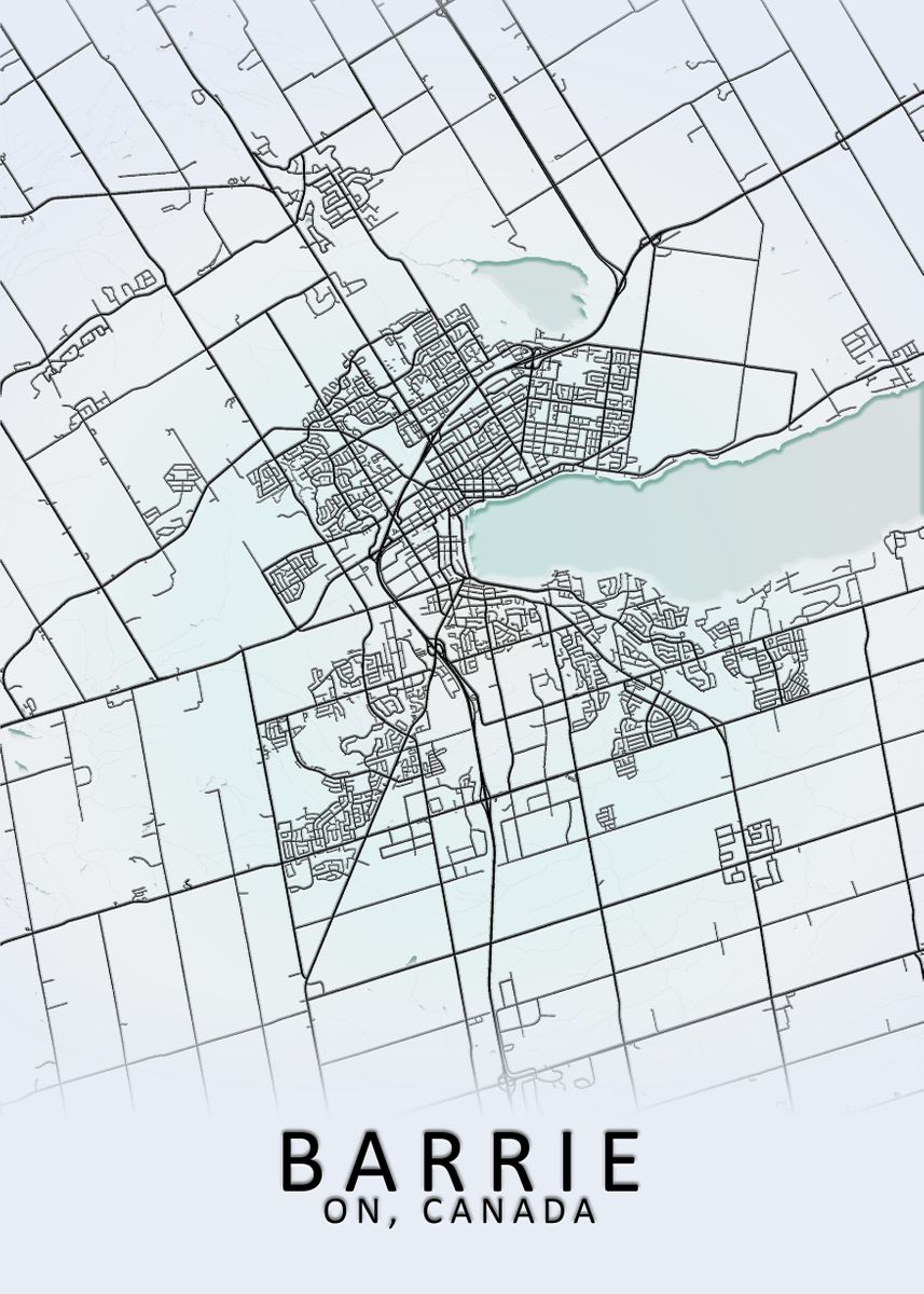 'Barrie ON Canada City Map' Poster by City Map Art Prints | Displate