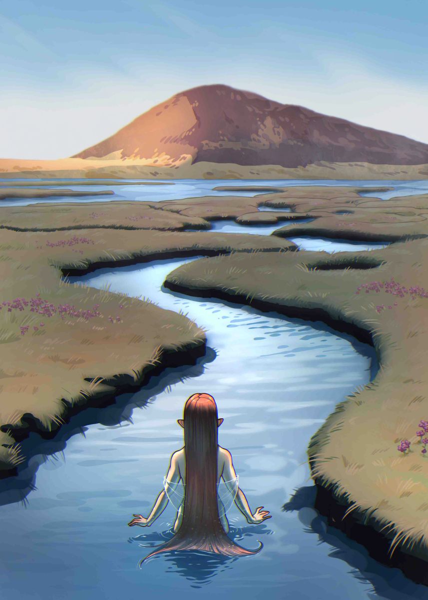 'Nymph' Poster, picture, metal print, paint by Elena Ferroli | Displate