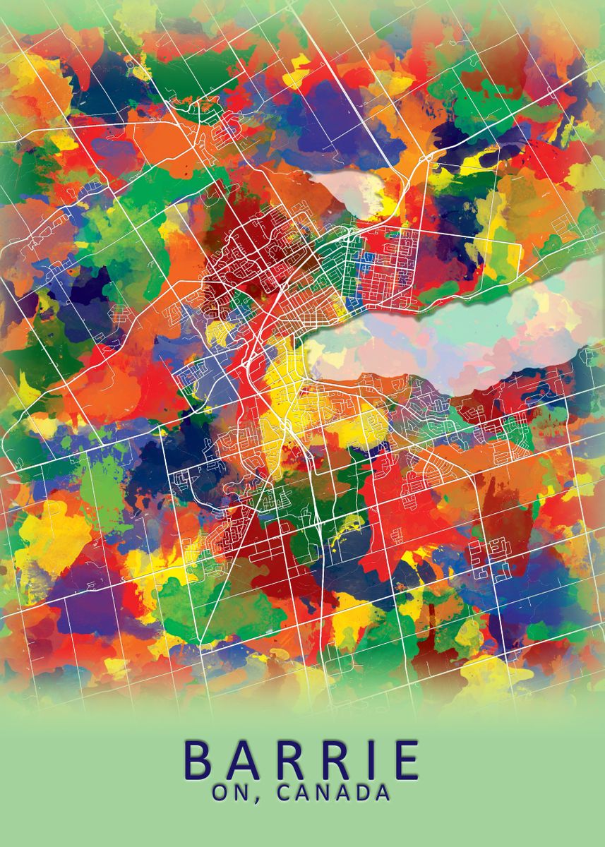 'Barrie ON Canada City Map' Poster by City Map Art Prints | Displate