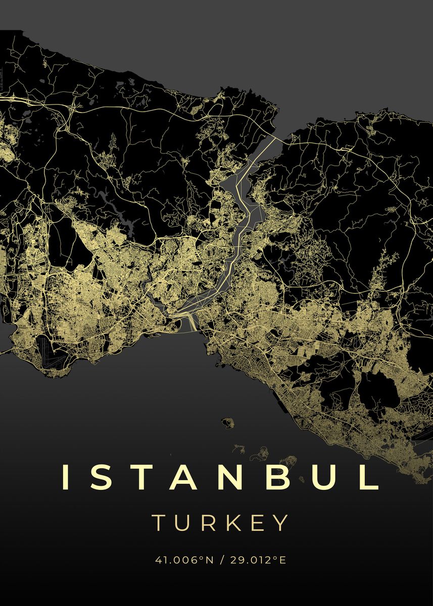 'Istanbul City Map' Poster by Conceptual Photography | Displate