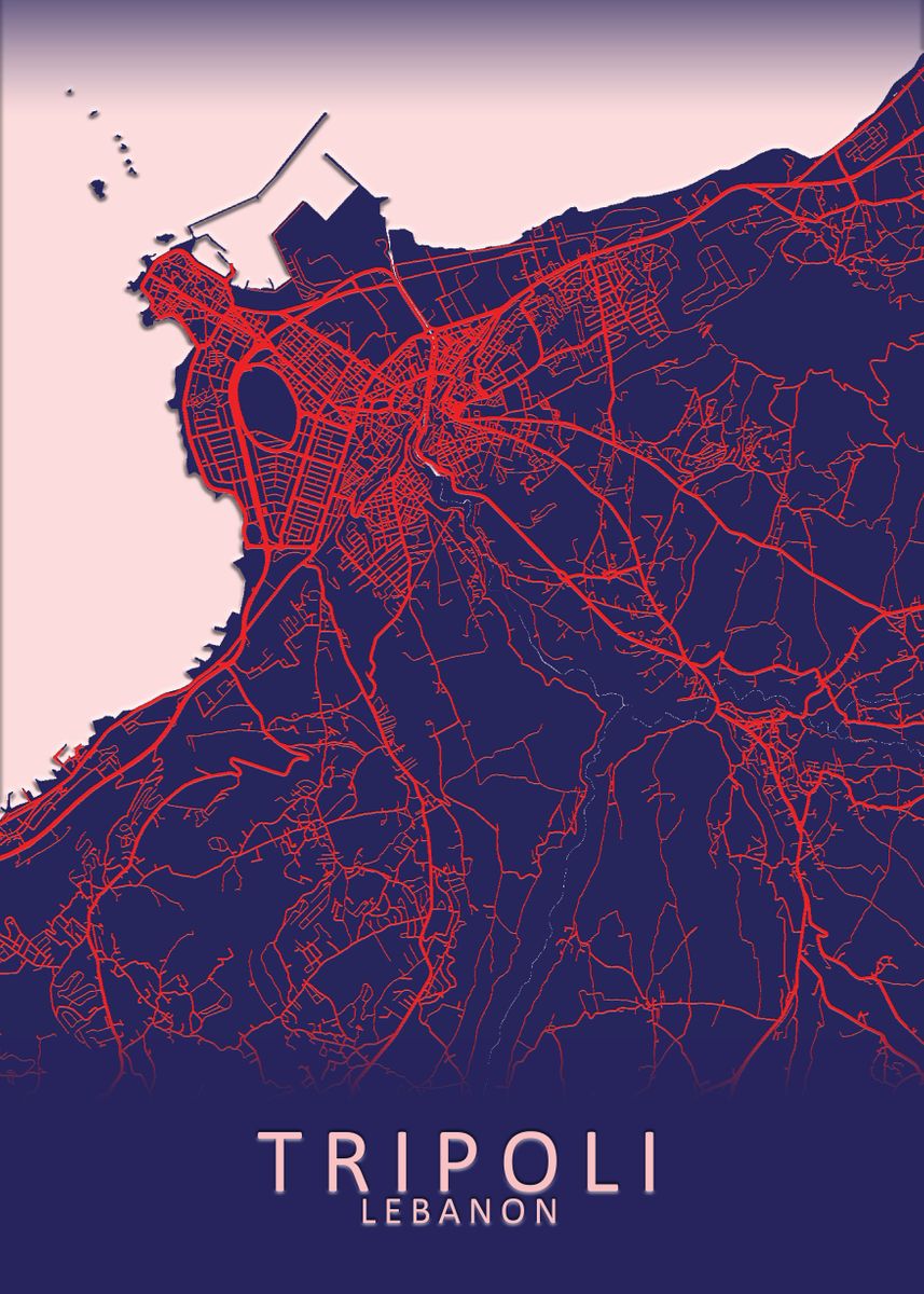 'Tripoli Lebanon City Map' Poster by City Map Art Prints | Displate