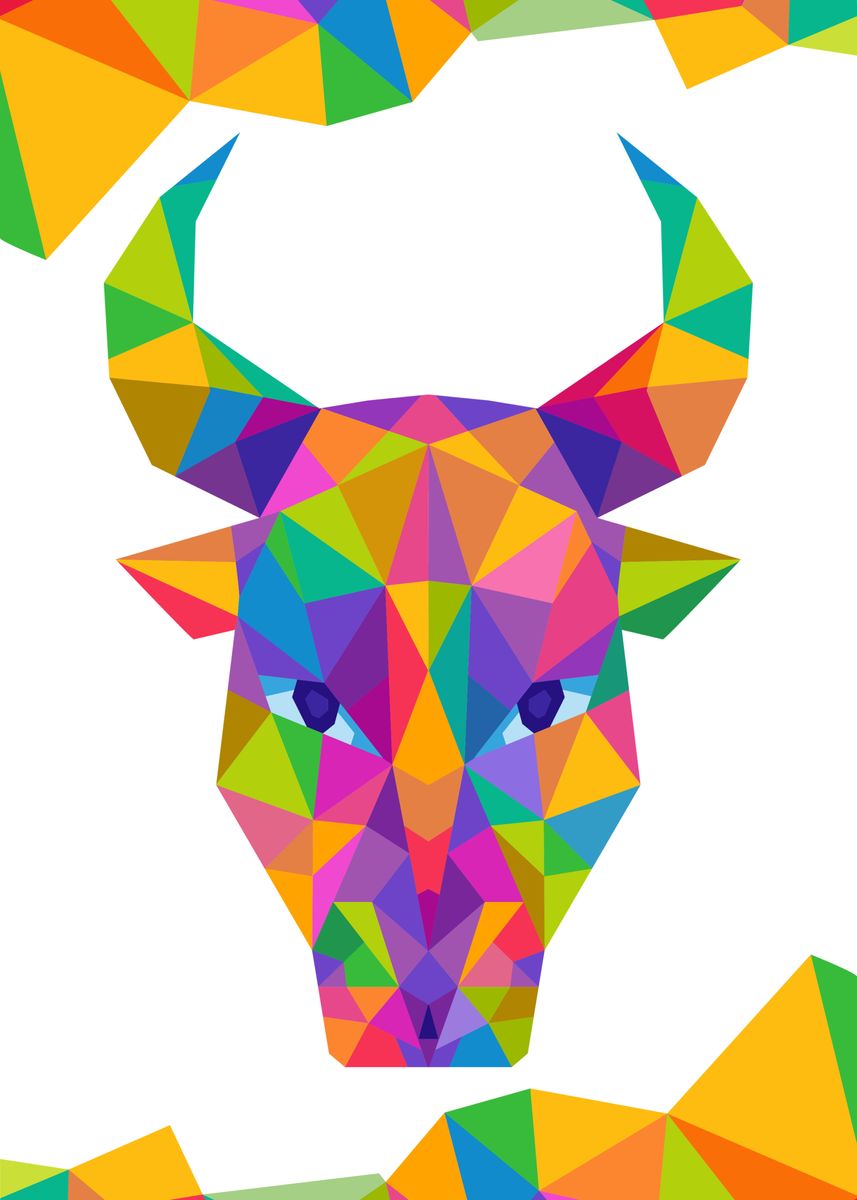 'Buffalo Geometric Colorful' Poster by Rizky Irawan | Displate