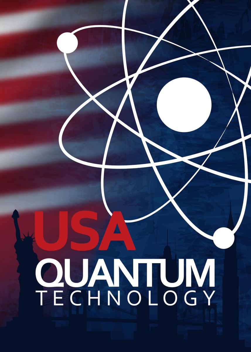 'USA Quantum Technology' Poster, picture, metal print, paint by ...