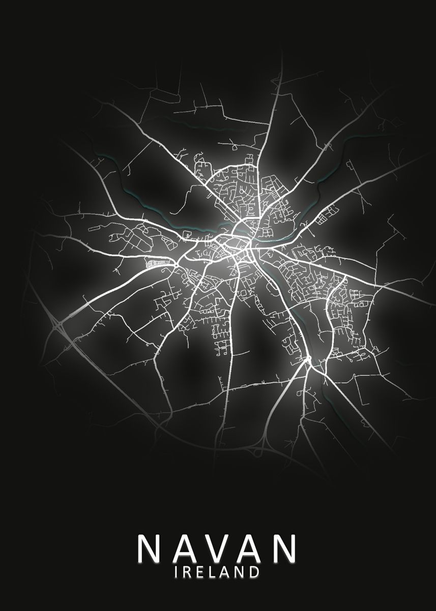 'Navan Ireland City Map' Poster, picture, metal print, paint by City ...