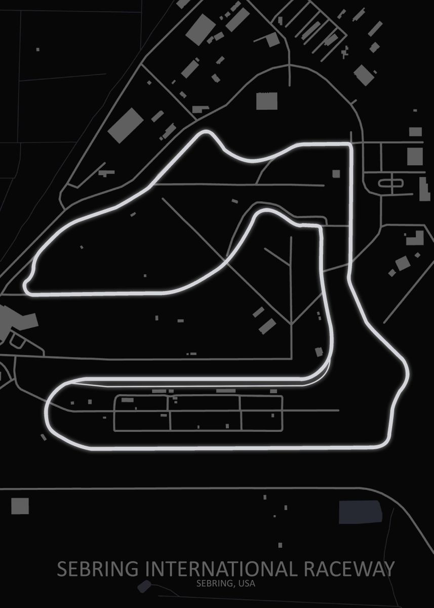 'Sebring International Race' Poster by City Map Art Prints | Displate