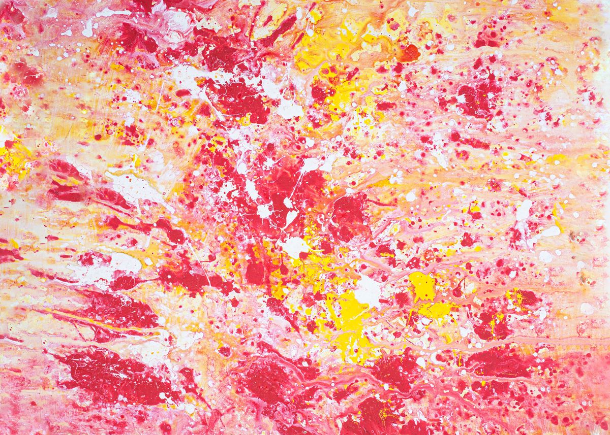 'Red and Yellow Splatter' Poster by Cleanthes Studios | Displate