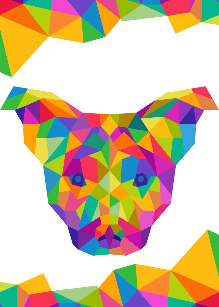 'Dog Geometric Color' Poster, picture, metal print, paint by Rizky ...