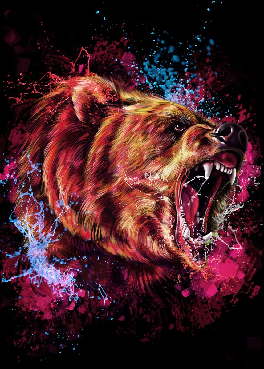 'Bear' Poster, picture, metal print, paint by Dmitry Belov | Displate