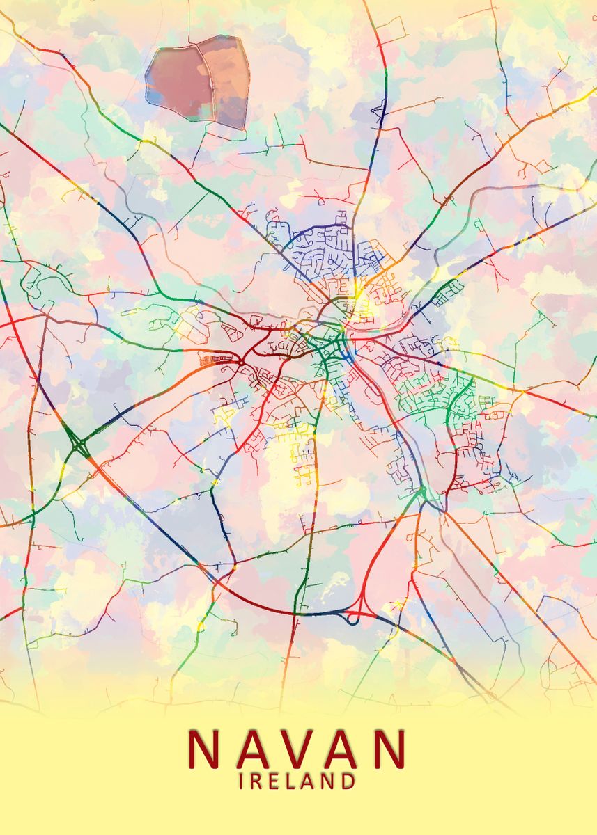 'Navan Ireland City Map' Poster, picture, metal print, paint by City ...