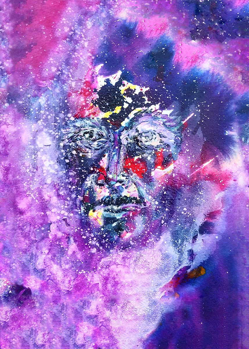 'Galaxy Face' Poster, picture, metal print, paint by Cleanthes Studios ...