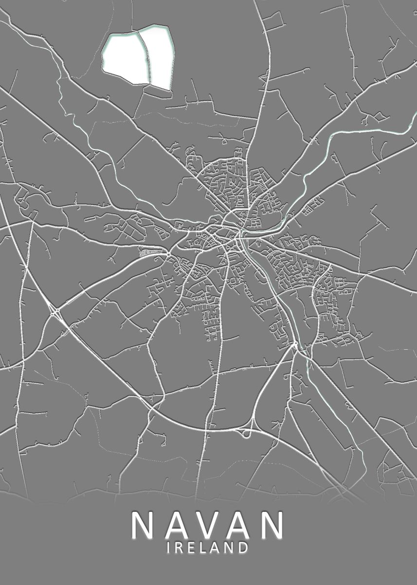 'Navan Ireland City Map' Poster, picture, metal print, paint by City ...