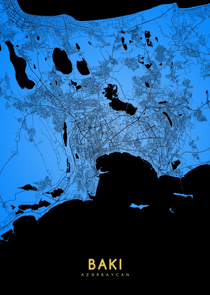 'Baki map' Poster, picture, metal print, paint by mapsies | Displate