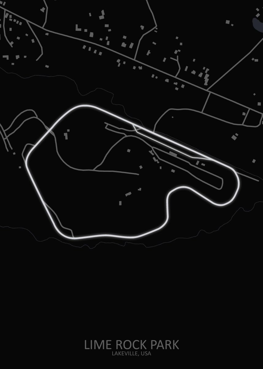 'Lime Rock Park' Poster, picture, metal print, paint by City Map Art ...