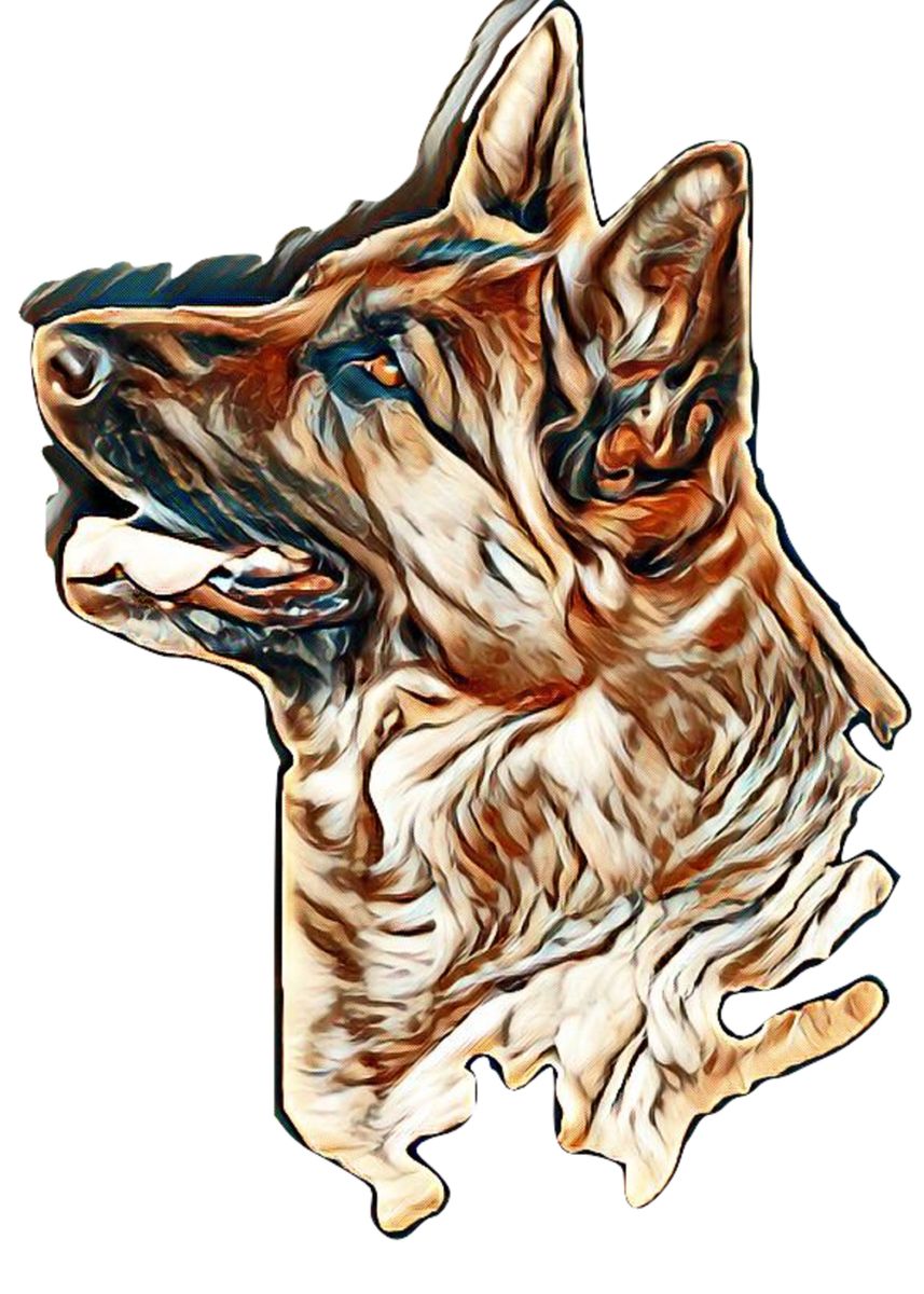 'dog sitting' Poster, picture, metal print, paint by kemnabi | Displate