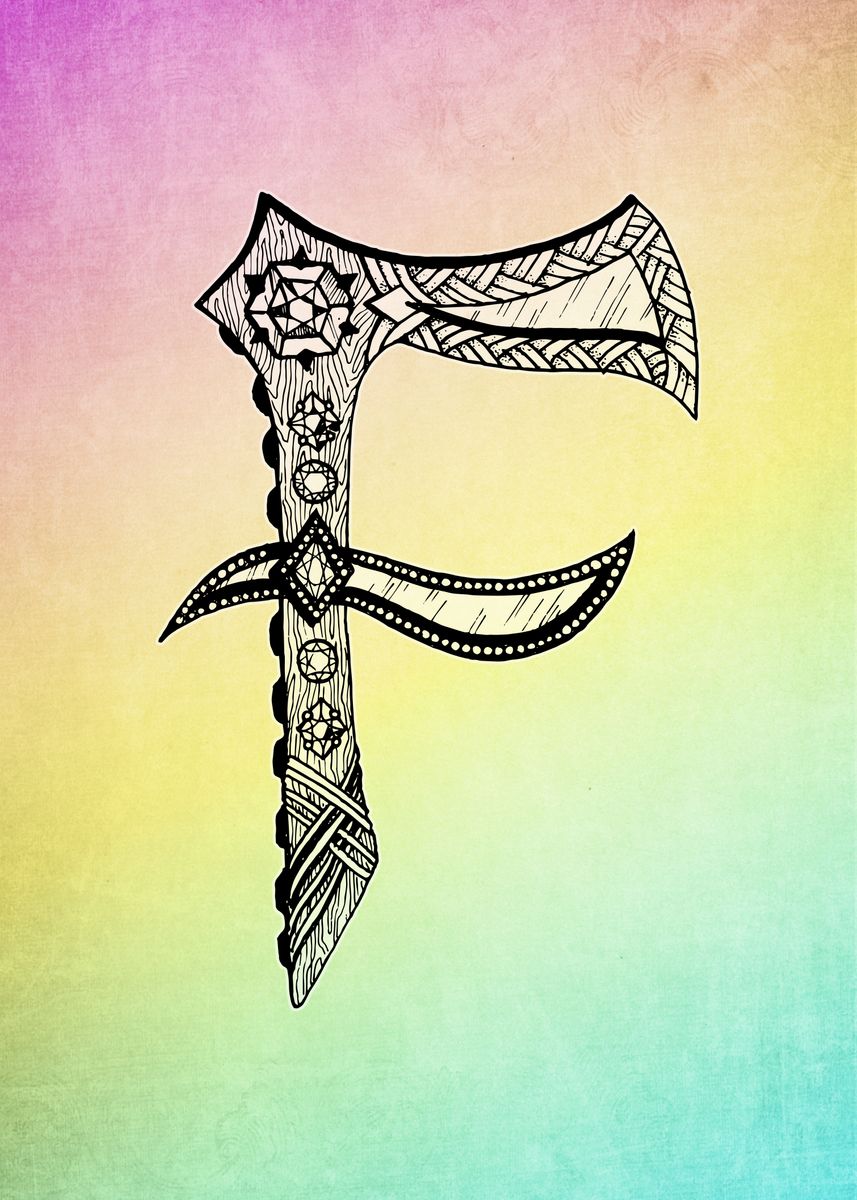 'Fancy Warrior Axe color' Poster, picture, metal print, paint by Kaisa ...
