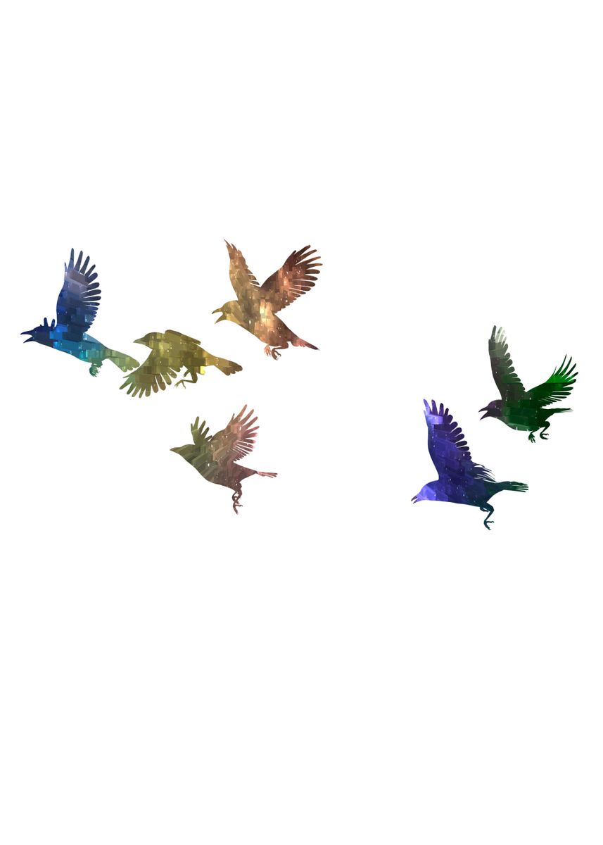 'Beautiful flock of birds' Poster, picture, metal print, paint by ...