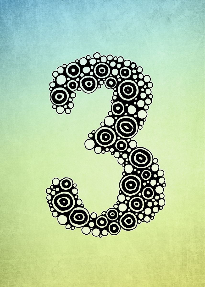 'Circled Three color' Poster by Kaisa Holsting | Displate