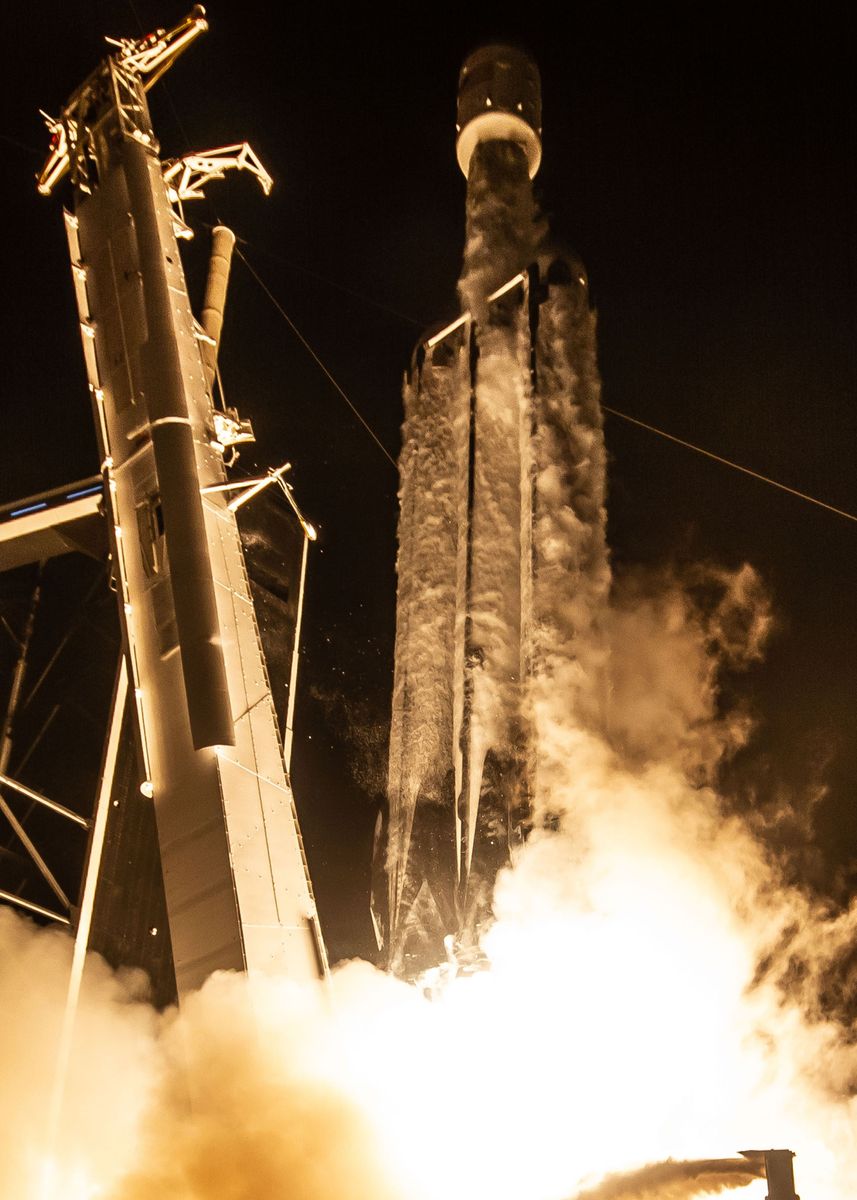 'Falcon Heavy In The Night ' Poster, picture, metal print, paint by ...
