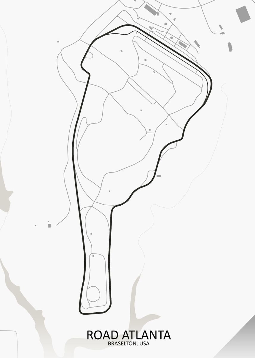 'Road Atlanta' Poster, picture, metal print, paint by City Map Art ...