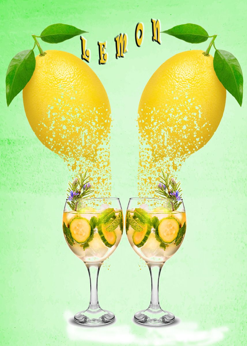 'Lemon' Poster, picture, metal print, paint by Steven Domingo | Displate