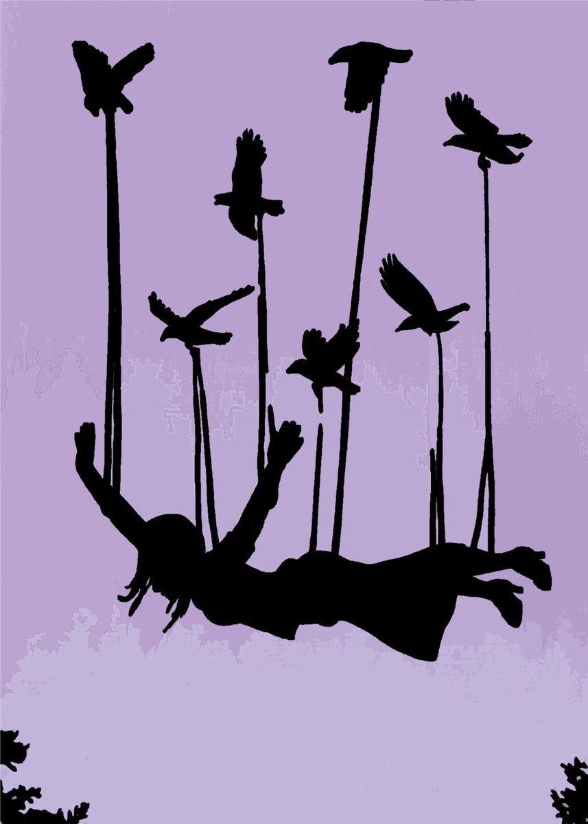 'Flying girl' Poster, picture, metal print, paint by Axana Marchandise ...