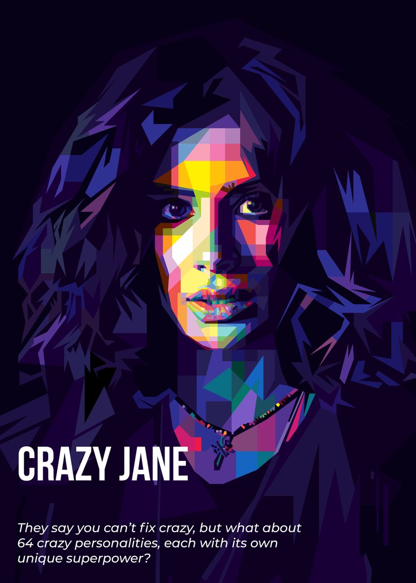 'Crazy Jane' Poster, picture, metal print, paint by mztgr7 | Displate