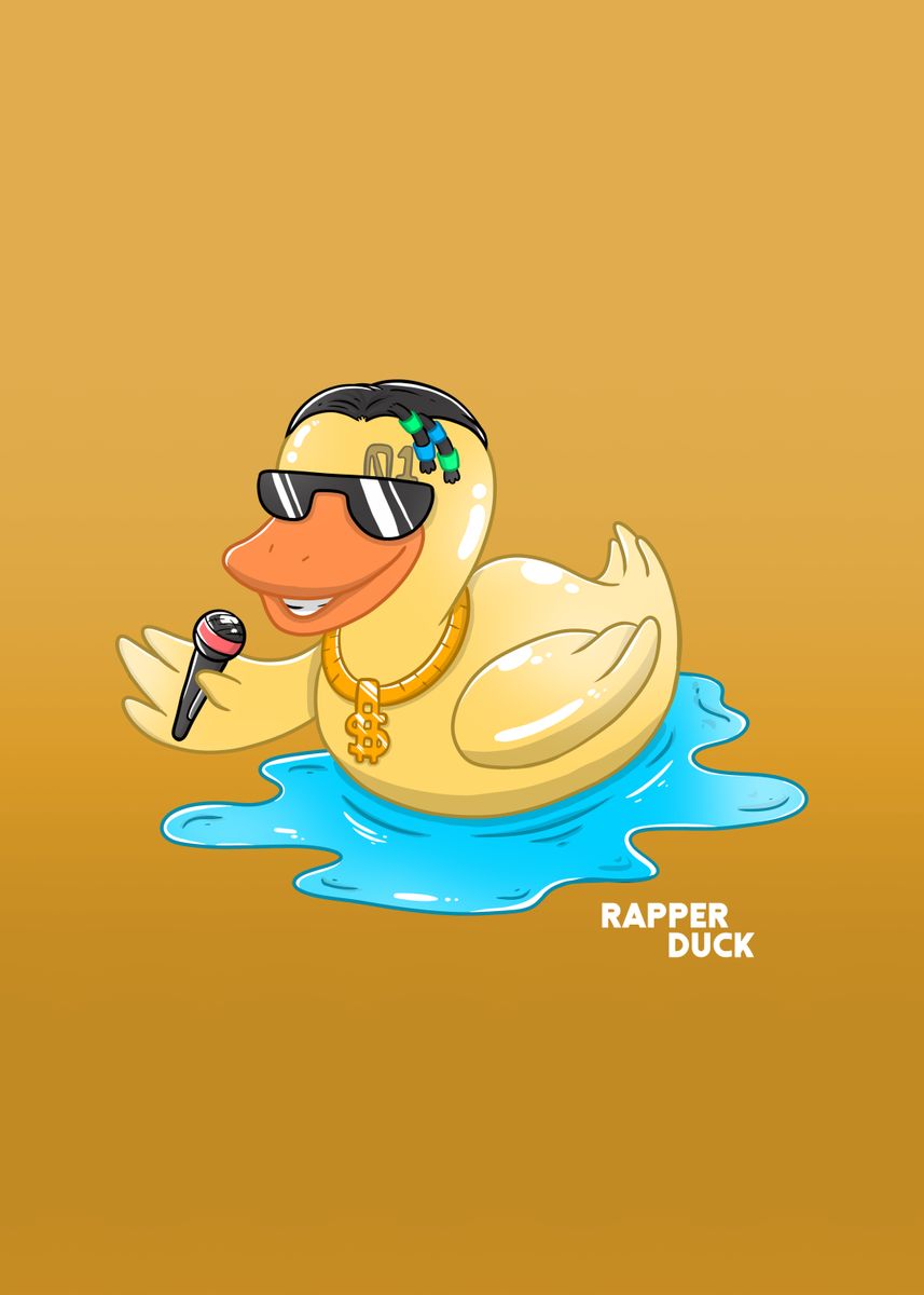 'RAPPER DUCK' Poster, picture, metal print, paint by Genesis Aralar ...