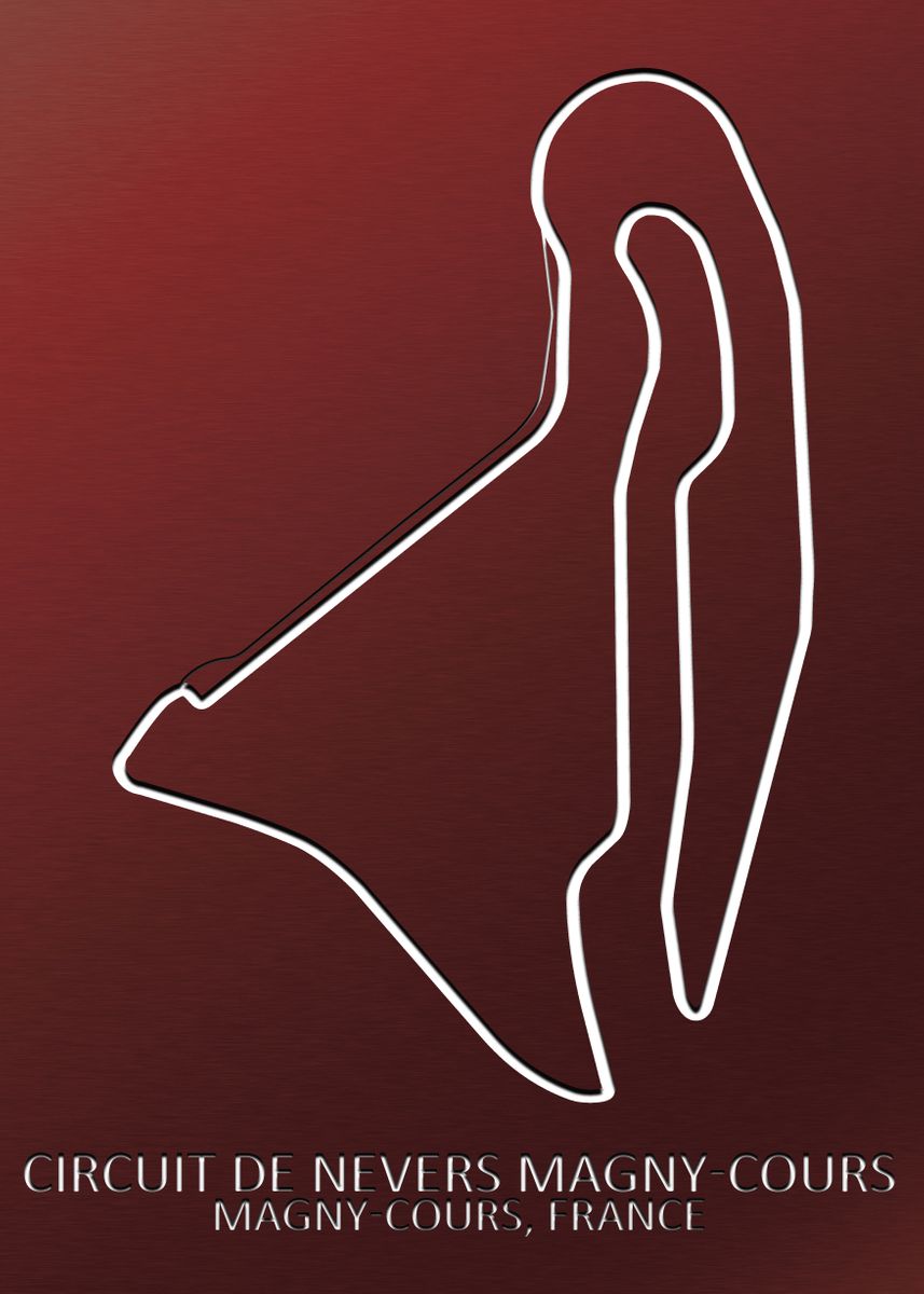 'Magny Cours Circuit ' Poster, picture, metal print, paint by City Map ...