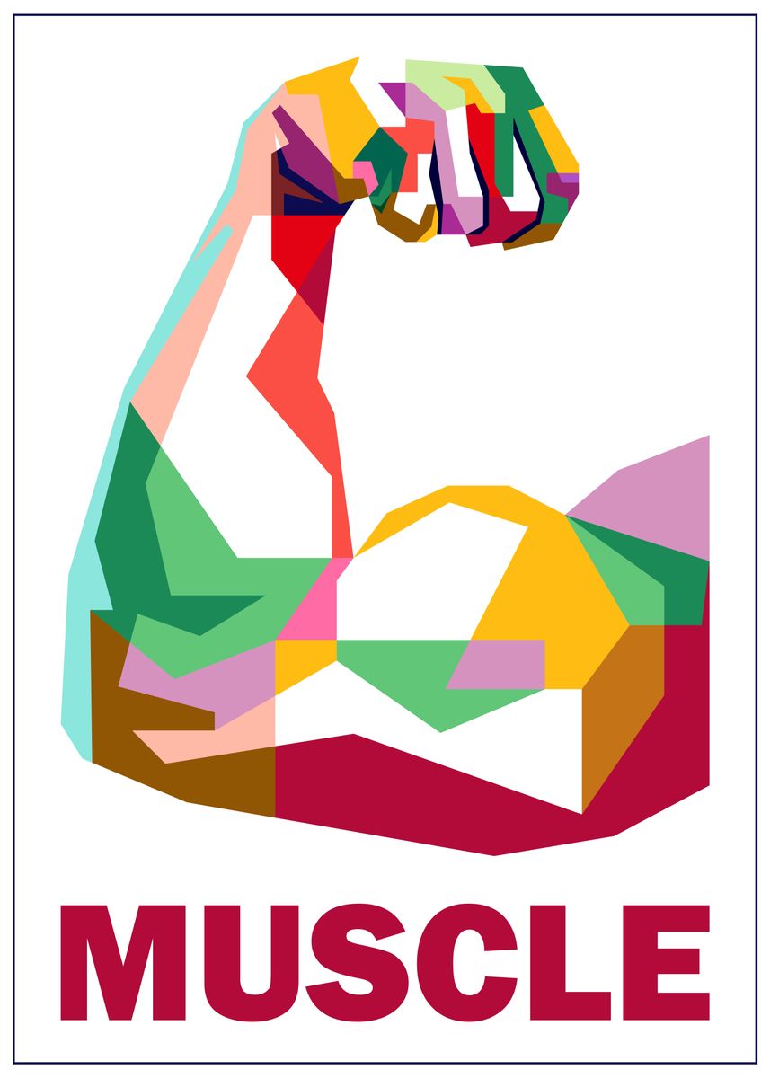 'Colorful Muscle Poster' Poster, picture, metal print, paint by Barnawi ...