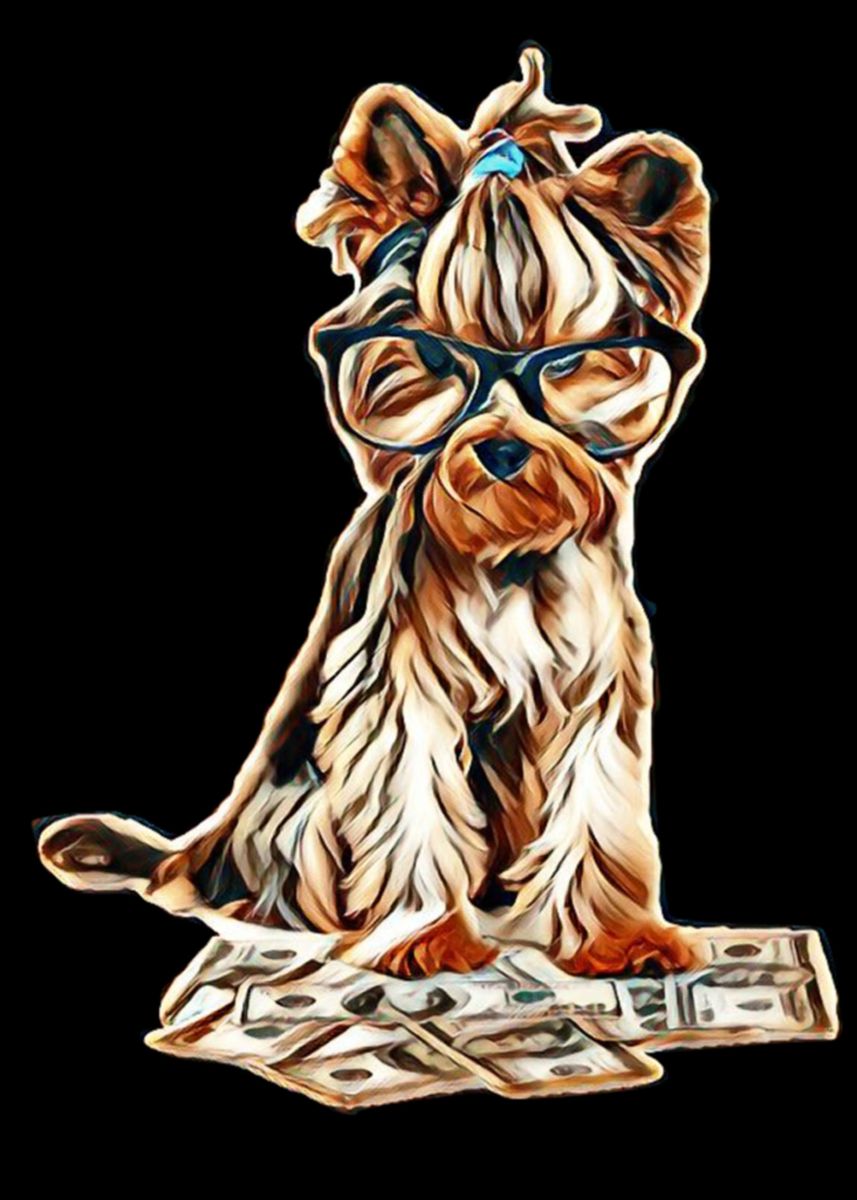 'dog money payment' Poster, picture, metal print, paint by kemnabi ...
