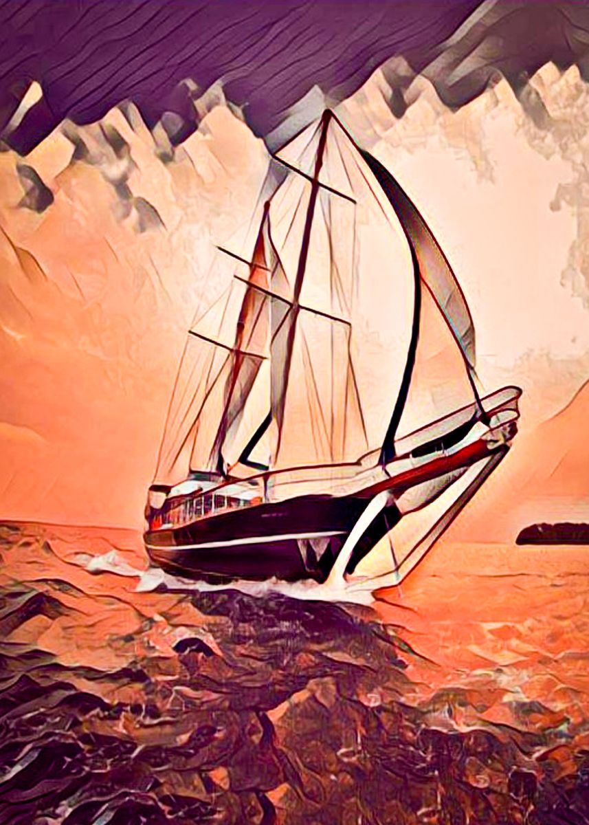 'Life At Sea' Poster, picture, metal print, paint by ANDRE MCKAY | Displate