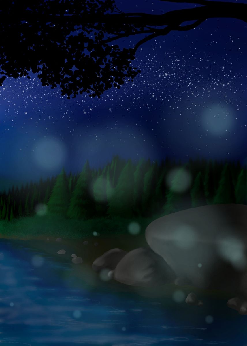 'Spirit River' Poster, picture, metal print, paint by Kuroi Hana | Displate